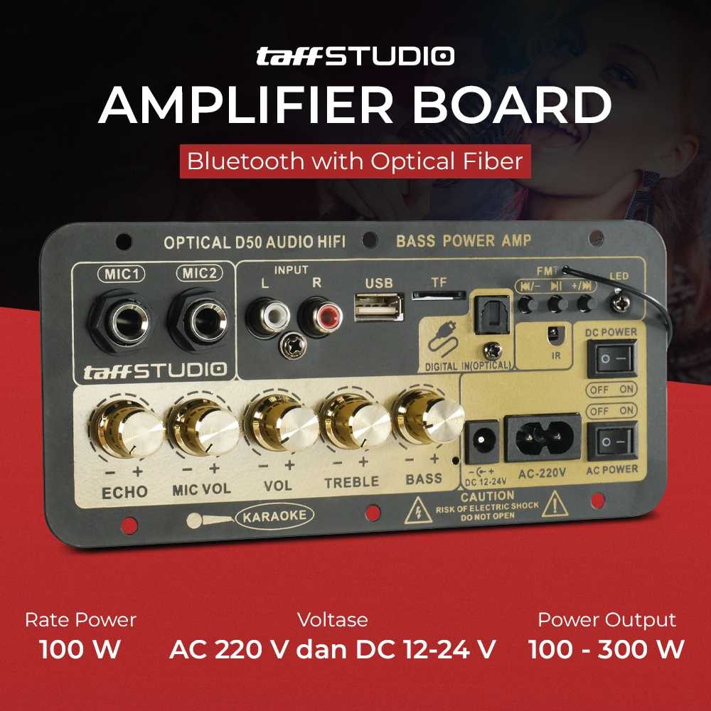 Taffstudio Bluetooth Optic Karaoke Amplifier Audio Power Amplifier ...