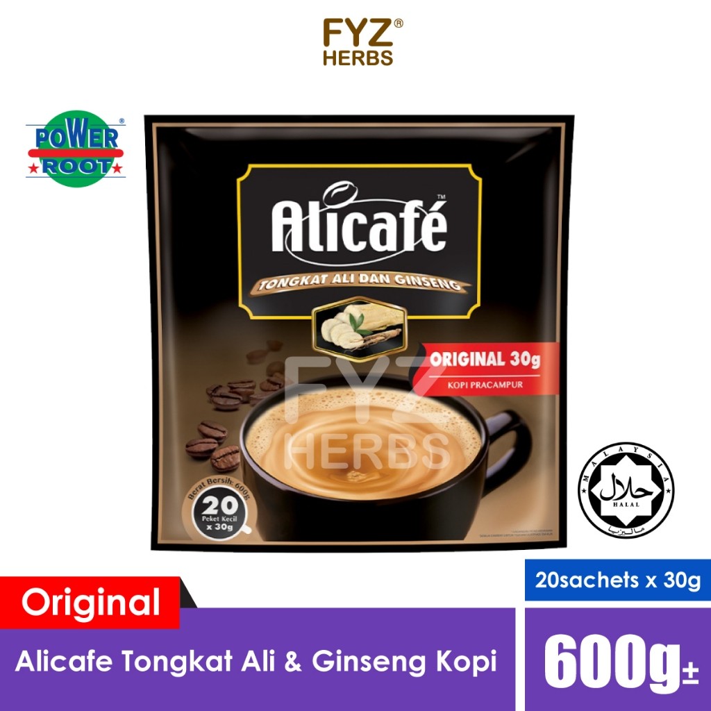 Alicafe Tongkat Ali & Ginseng Original 5 in 1 Coffee KOPI (30g X 20s ...