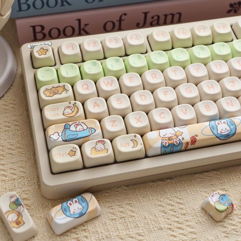 Lunar Rabbit Keycaps 144 Keys MOA Profile PBT DYE-SUB Customized ...