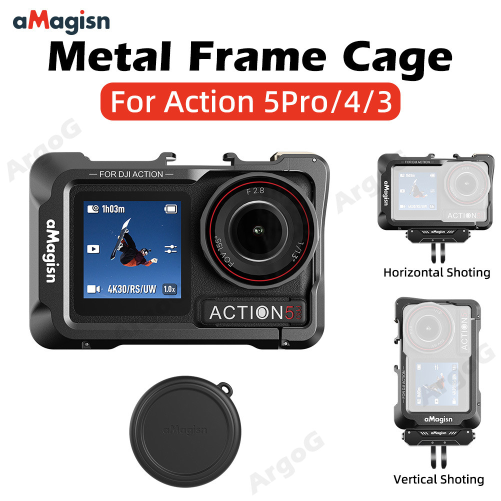 aMagisn Metal Frame Cage For DJI Osmo Action 5 Pro / Action 4/3 ...