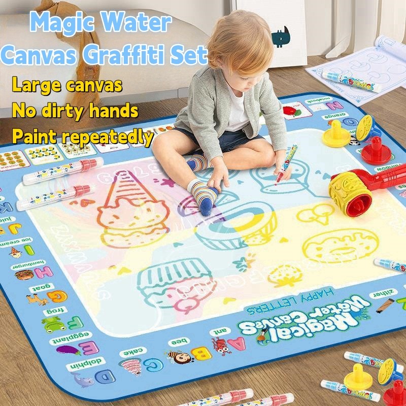 Anakkidsg---Magic water canvas set, repeated graffiti canvas, children ...