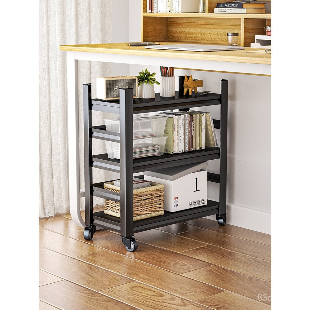 ly Carbon Steel Floor Shelf with Wheels under Table Shelf Office Desk ...