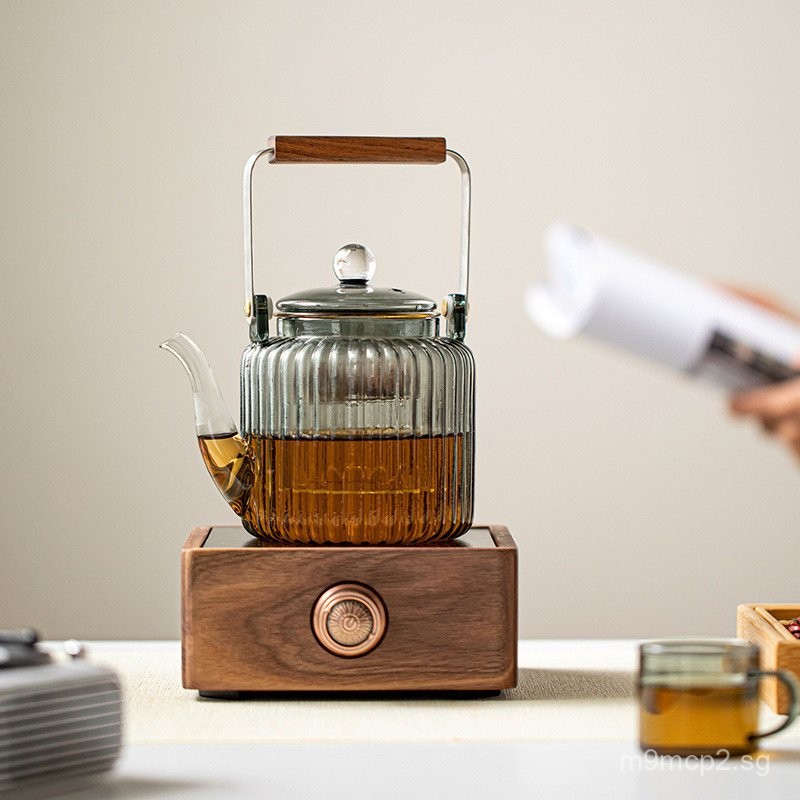 Walnut Advanced Electric Ceramic Stove Teapot Retro Electric Heating ...