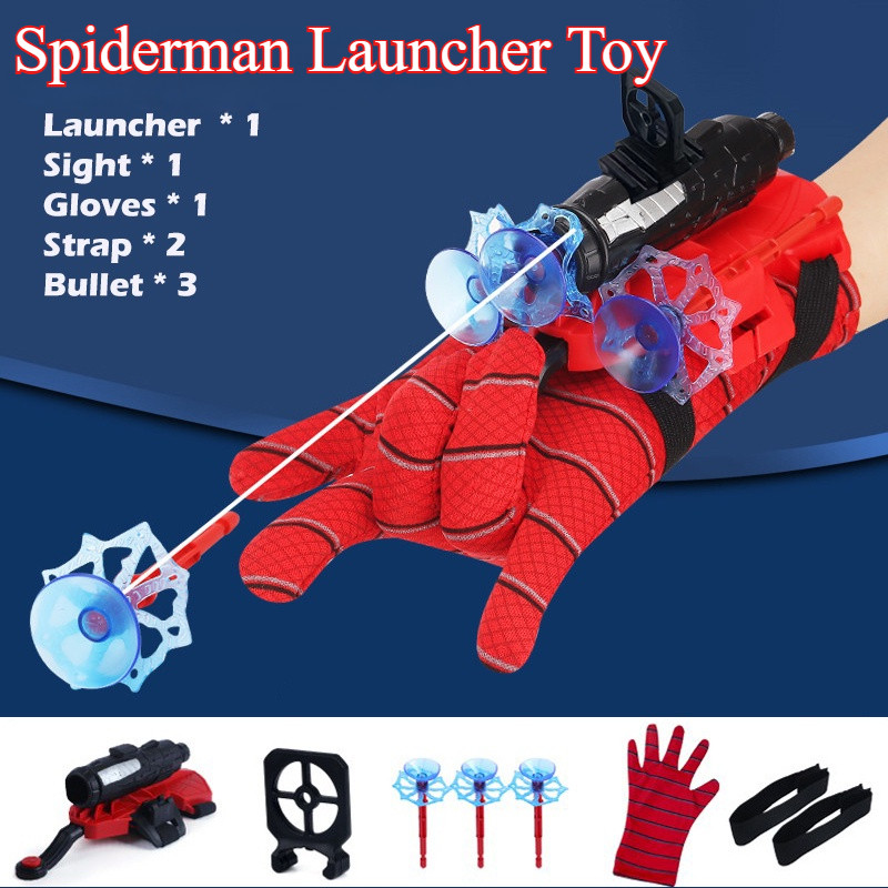Spiderman Launcher Toy Launcher Glove Spider Web Shooter Dart Blaster ...