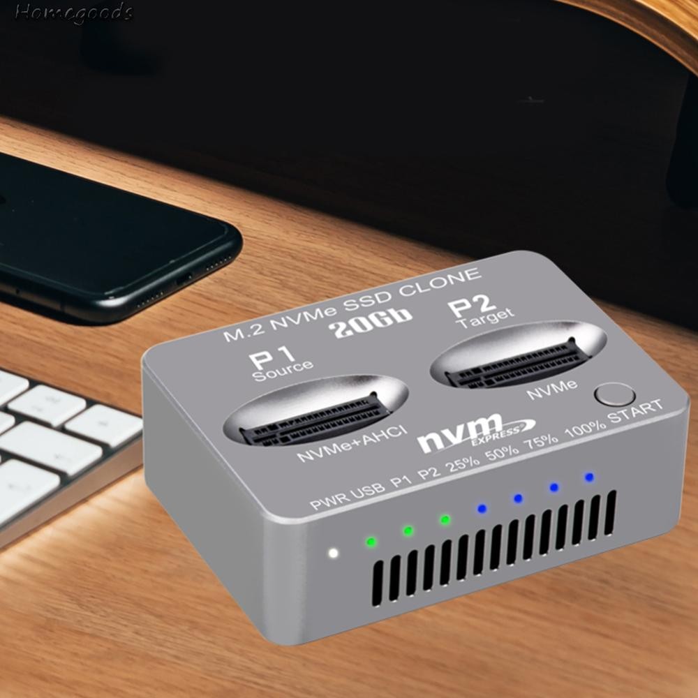 Dual-Bay NVME Docking Station Gen2X 20Gbps M.2 SSD Enclosure M.2 M.3 ...