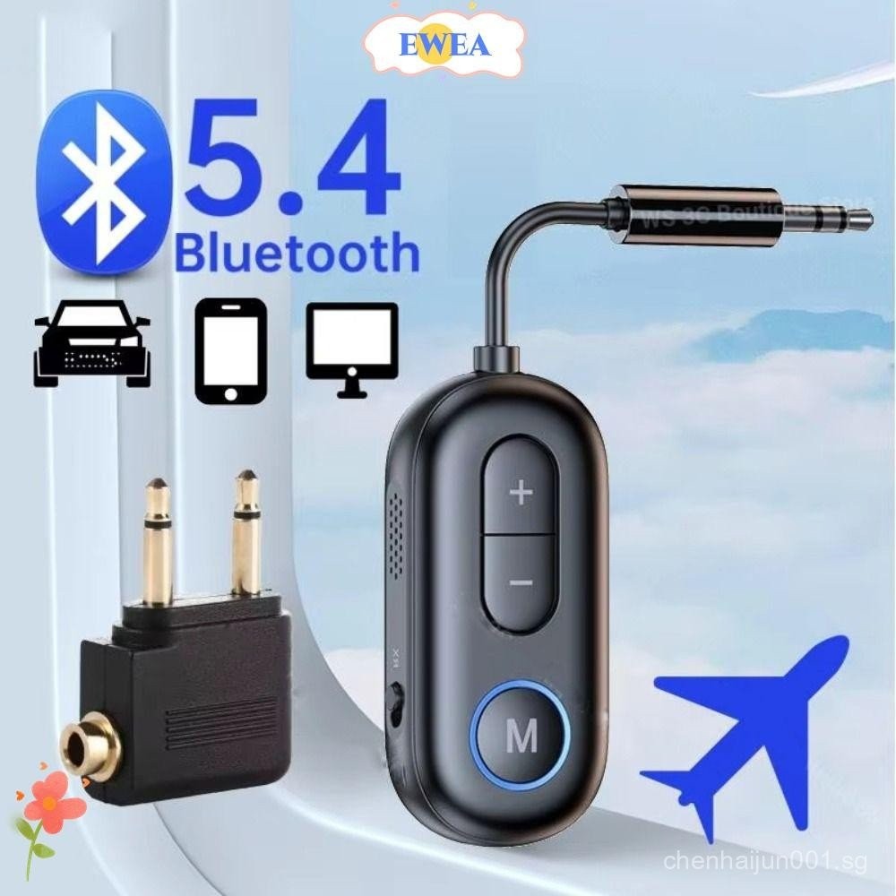 EWEA Audio Receiver Transmitter, 3.5mm AUX Jack With Mic Airplane ...