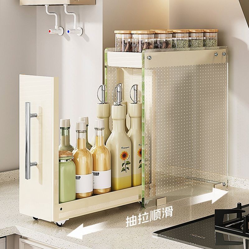 Seasoning Pull-out Storage Rack Pull-out Basket Kitchen Cabinet Narrow ...