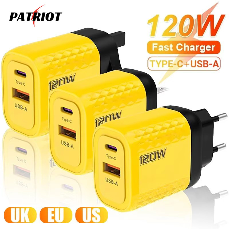 120W Super Fast Type C Charging Set - EU/US/UK Standard Reverse Charger ...