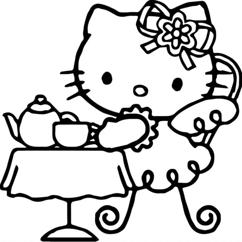 Hello Kitty - Set of 50 A4 A5 Coloring Pages for Wax and Pencil ...