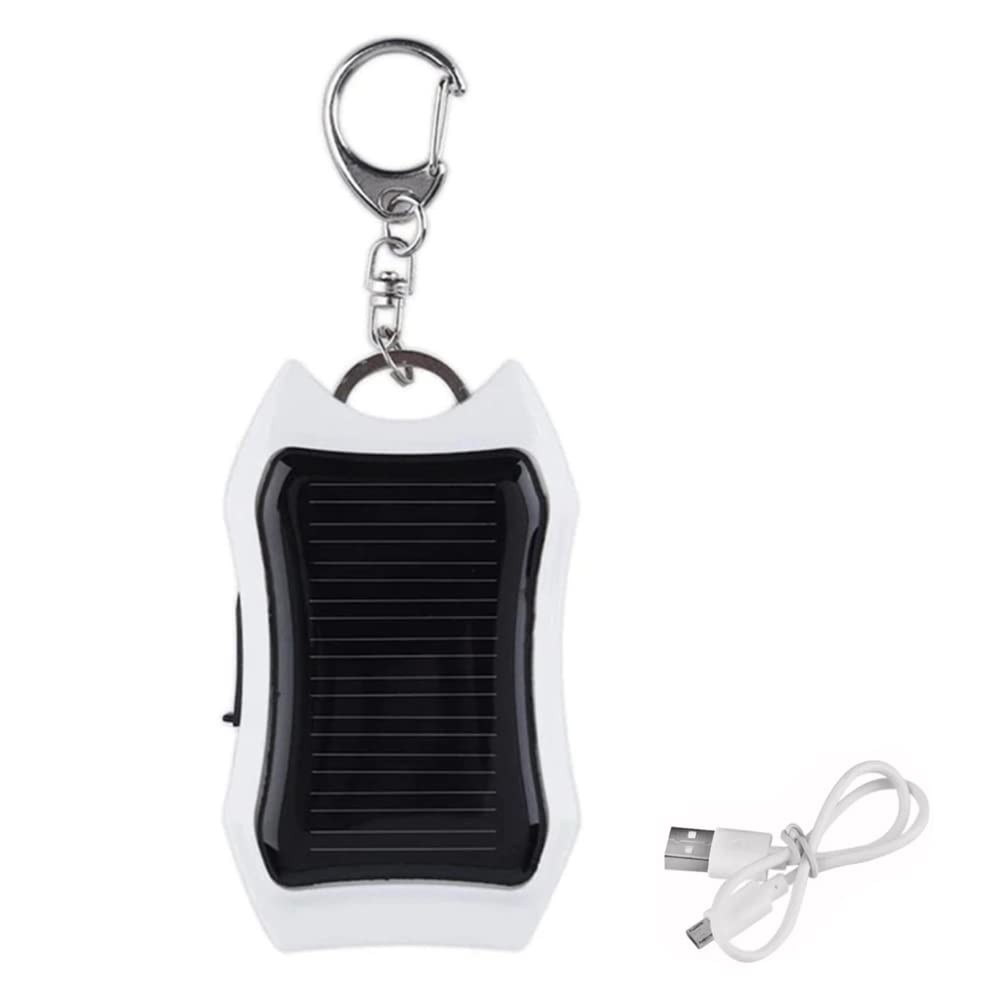 Solar Portable Charger Keychain Mini LED Flashlight Outdoor USB Battery ...