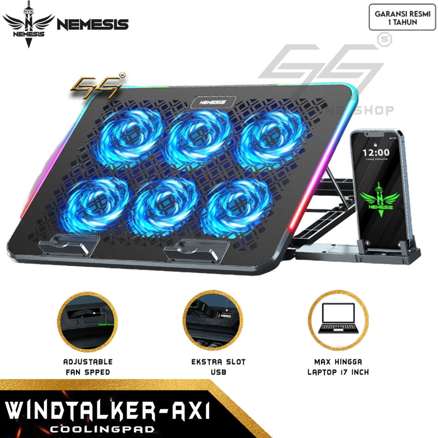 NYK Nemesis Windtalker AX1 AX-1 Cooling Pad Laptop Fan Laptop Cooler ...