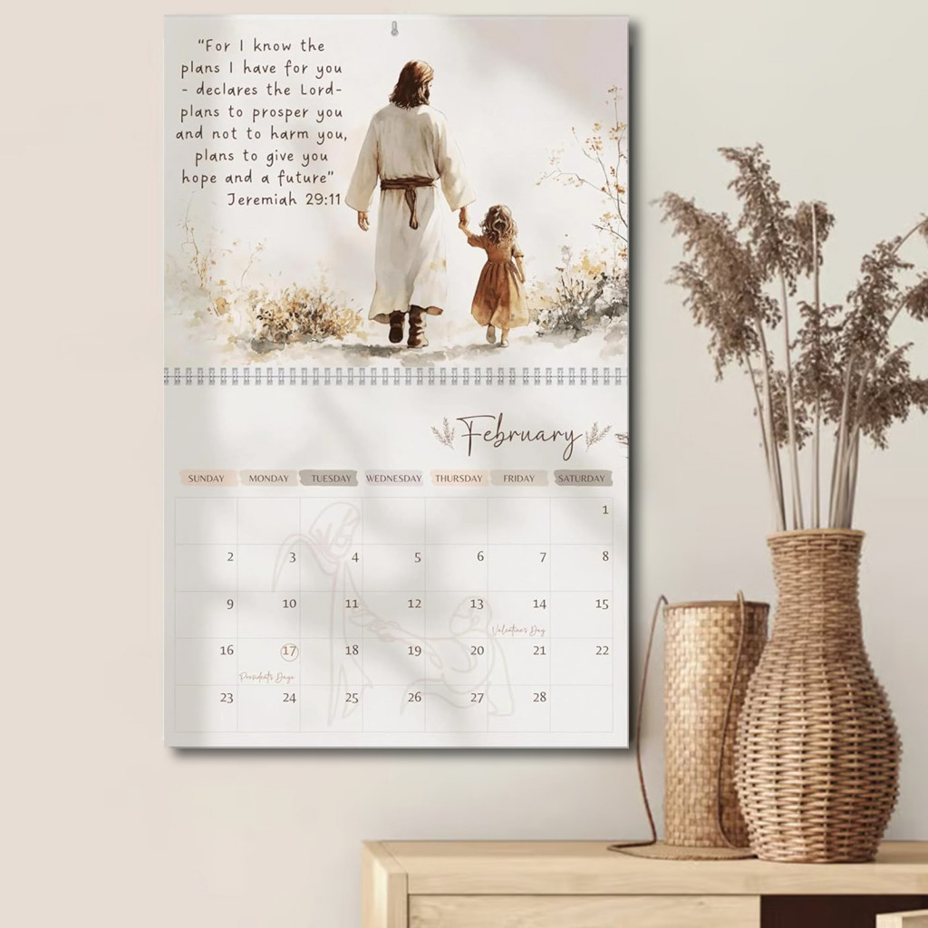 PA| Religious Artwork Calendar Devotional Calendar with Bible Verses ...