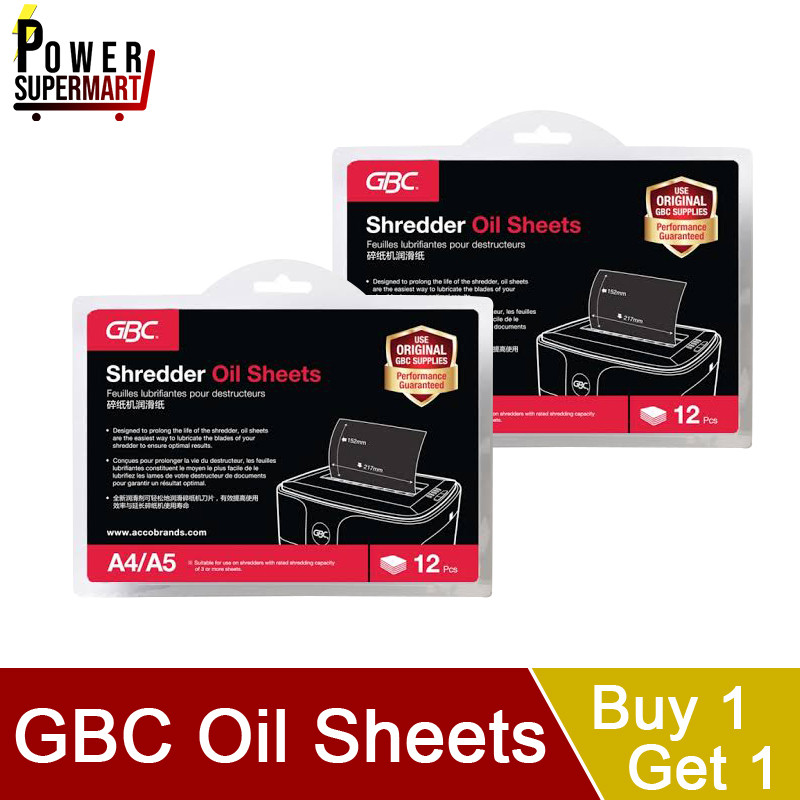 GBC Oil Sheets. ** BUY 1 GET 1 FREE** Contains 12 pcs in each pack ...
