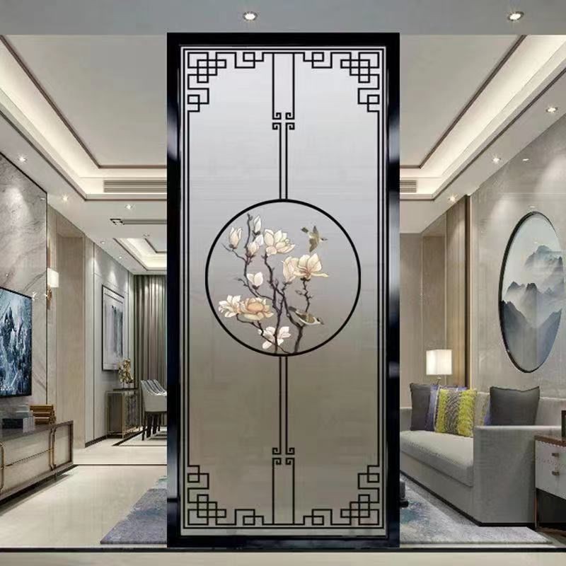 Frosted Art Tempered Glass Partition Living Room Screen Entrance ...