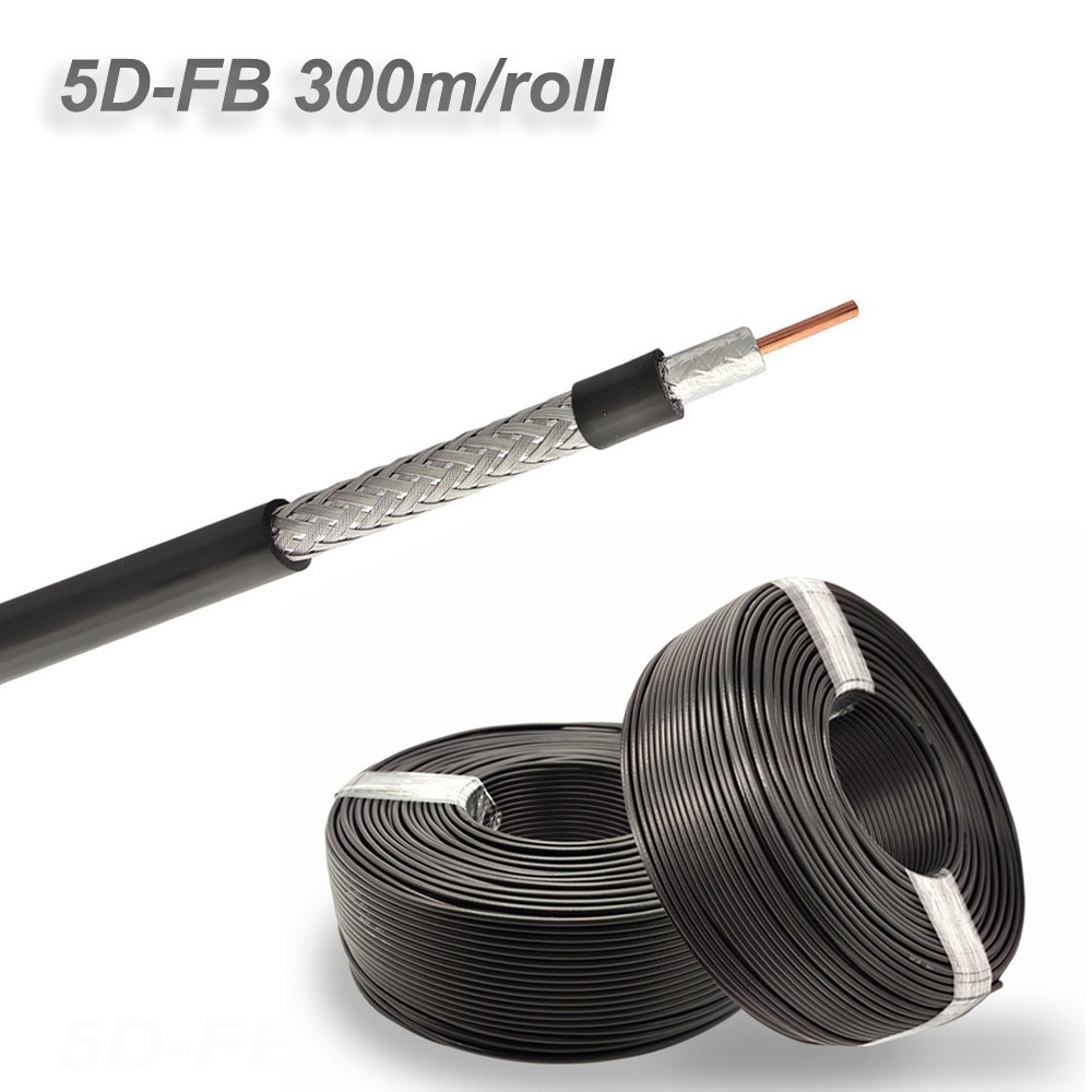 Coaxial Cable 5D-FB 50-5 300m/Roll Ultra Low Loss Extension Coax Cable ...