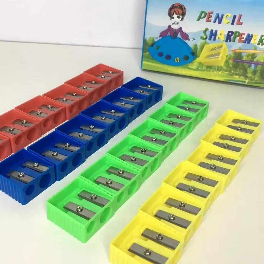 Double Hole Pencil Sharpeners 24pcs/Pack 4colors Assorted student ...