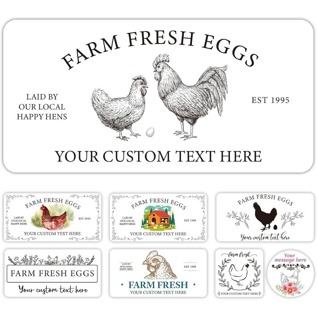 Personalized Egg Carton Stickers Custom Farm Fresh Egg Carton Labels ...