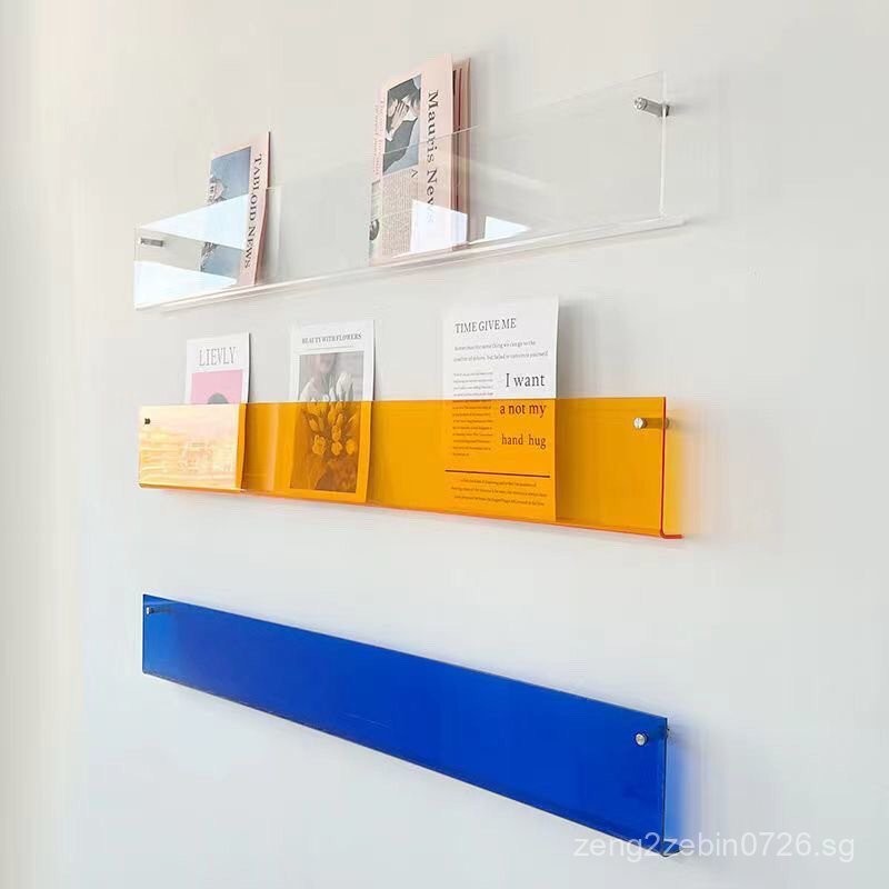 Wall-Mounted Picture Book Rack Acrylic Bookcase Newspapers and ...