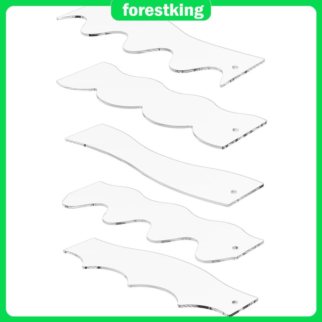 5 Pcs Wave Edge Quilting Ruler and Templates Acrylic Quilting Templates ...