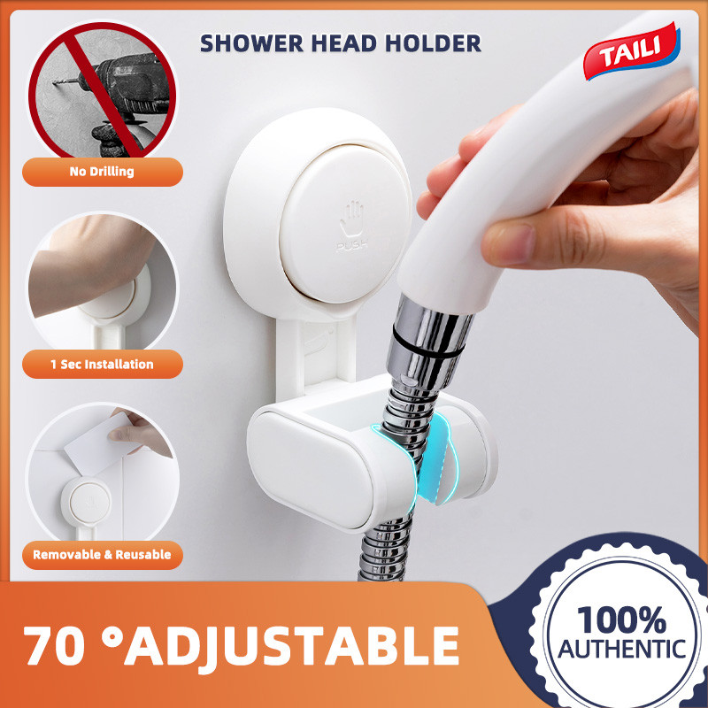 TAILI Suction shower head holder Adjustable Reusable No Drill ...