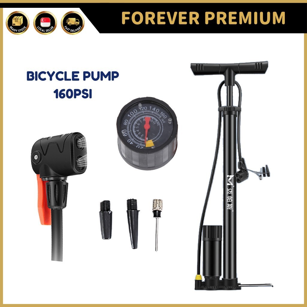 (FOREVER PREMIUM) 160PSI Bicycle Road Bike Cycling Air Pump Floor Hand ...