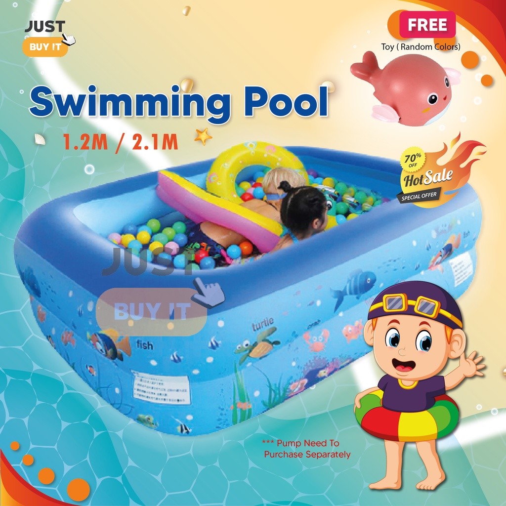 Baby Swimming Pool Kolam Mandi Kanak Inflatable Kids Pool Children POOL ...