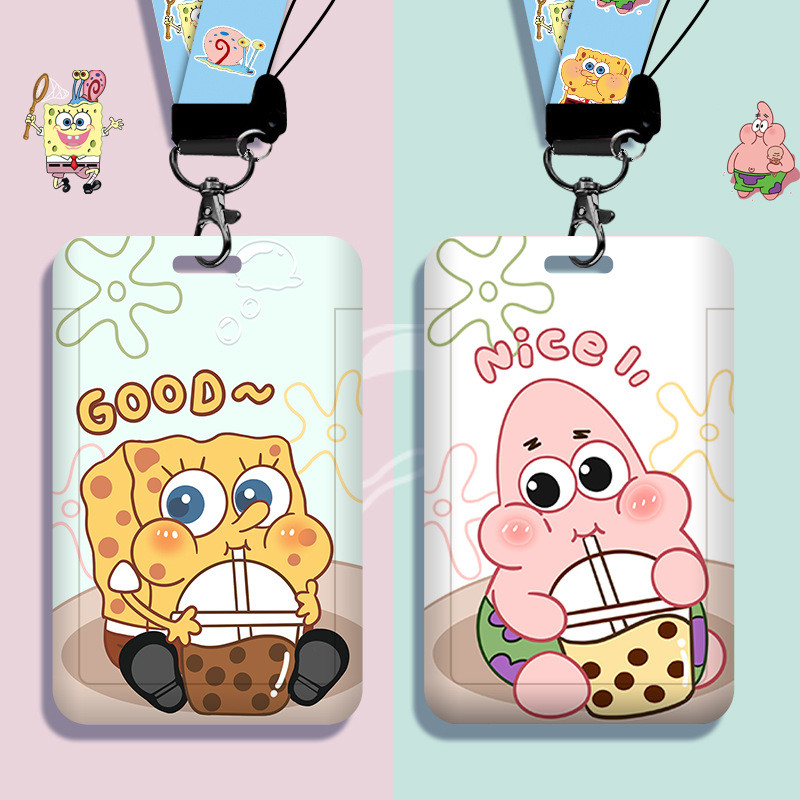 Cartoon SpongeBob SquarePants Tether Card Holder Cute Patrick Star ...
