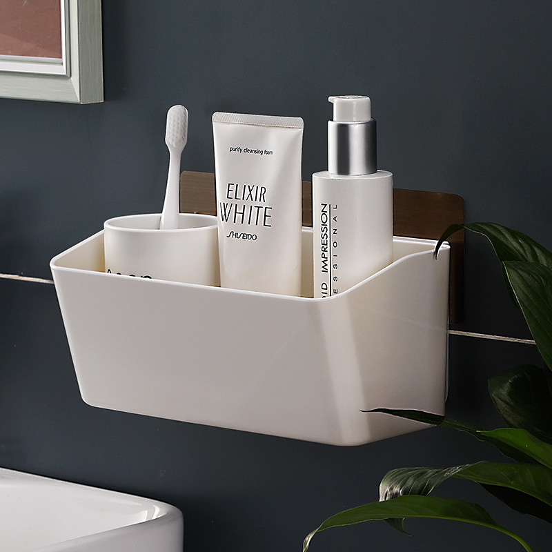 Bathroom Wall-Mounted Storage Rack Hygiene o Suction Cup Style Bathroom ...