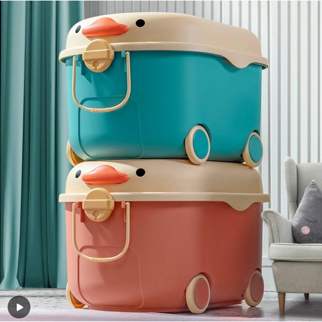 Vincenza Adorable Stackable Storage Toy Box With Wheels | Shopee Singapore