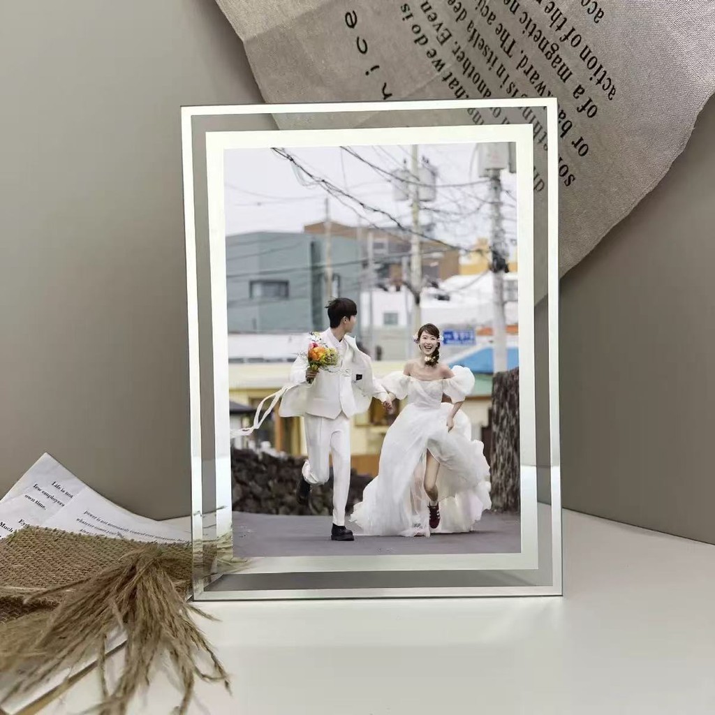 SG Stock 4R 5R 8R A5 A4 Crystal Glass Certificate Photo Frame Wedding ...