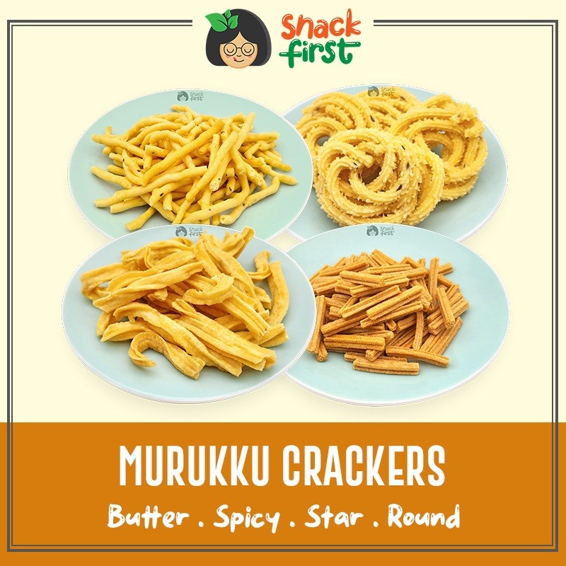 SnackFirst Murukku Crackers (Butter/Spicy/Star/Round)- Local Deepavali ...