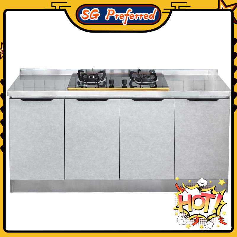 Stainless Steel Kitchen Cabinet Simple Assembly Cupboard Kitchen Stove ...