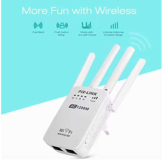 5G WiFi Repeater Amplifier Home Wi-fi Signal Booster 1200Mbps WPS ...