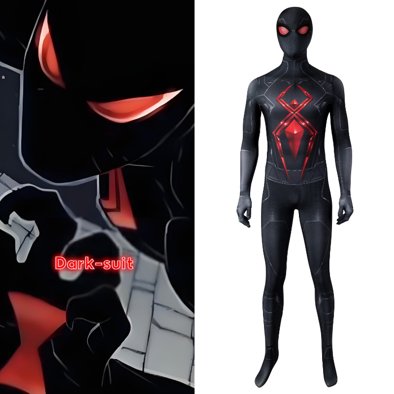 Marvel Spider-Man Dark Suit - Men's Black Spandex Bodysuit with Spider ...