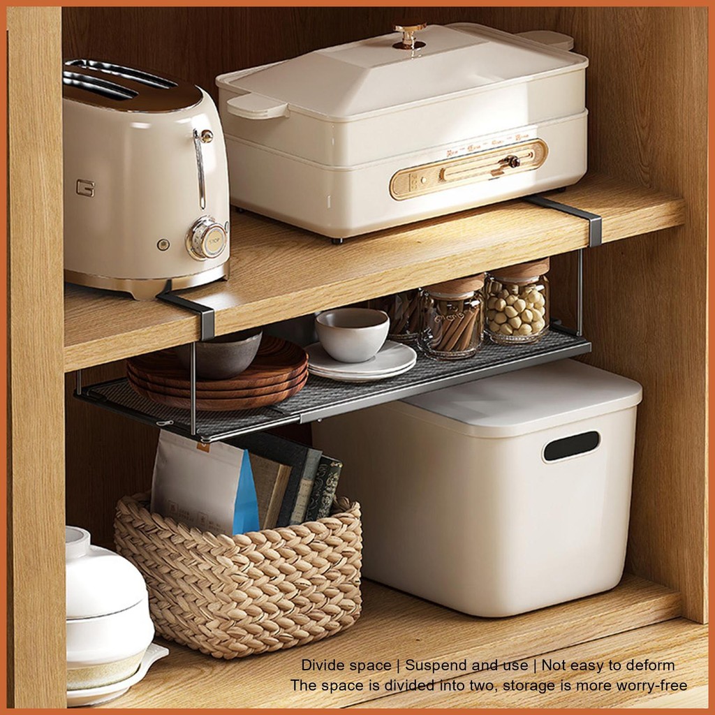 Under Shelf Rack Heavy Duty Under Cabinet Shelving Expandable Under ...