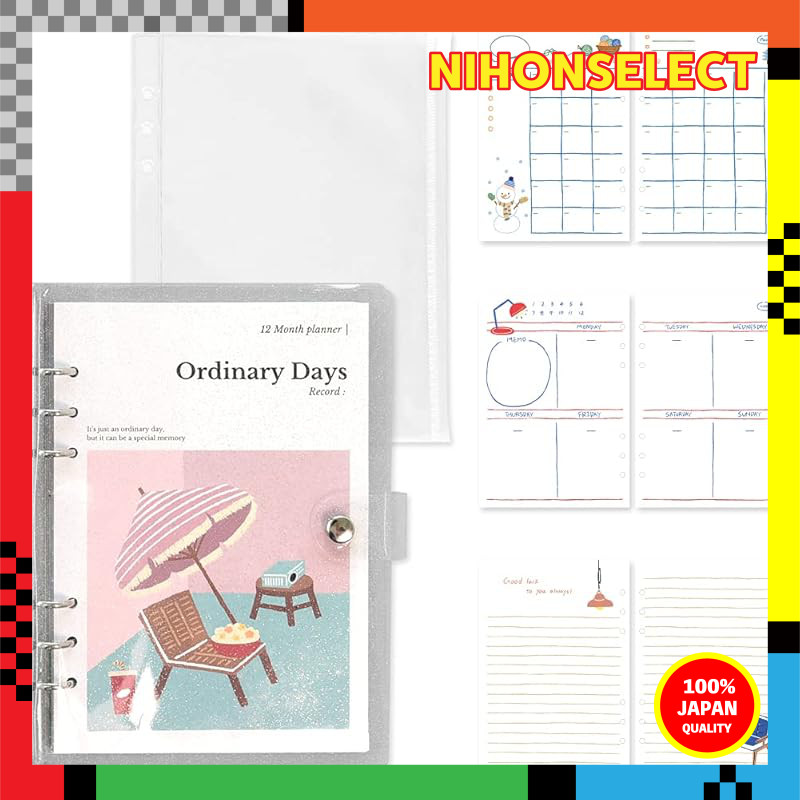 A5 Diary Set with Annual, Monthly, and Weekly Planner, Illustrated ...