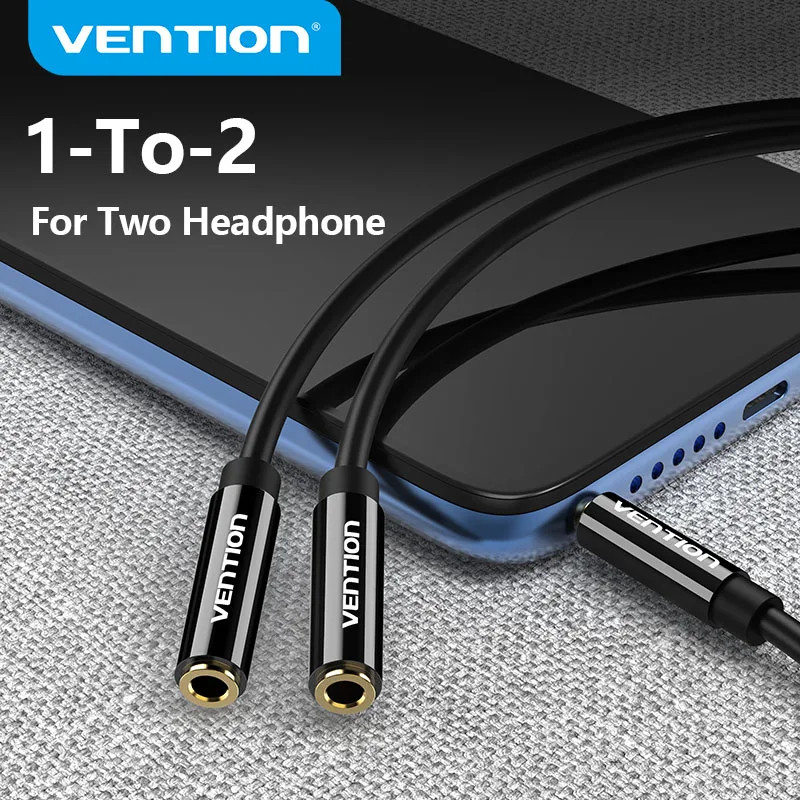 Vention Audio Splitter Jack 3.5 Cable 3.5mm Male to 2*3.5mm Female ...