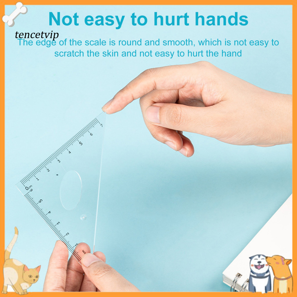 Vip Transparent Ruler for School Transparent Ruler Set with Protractor ...