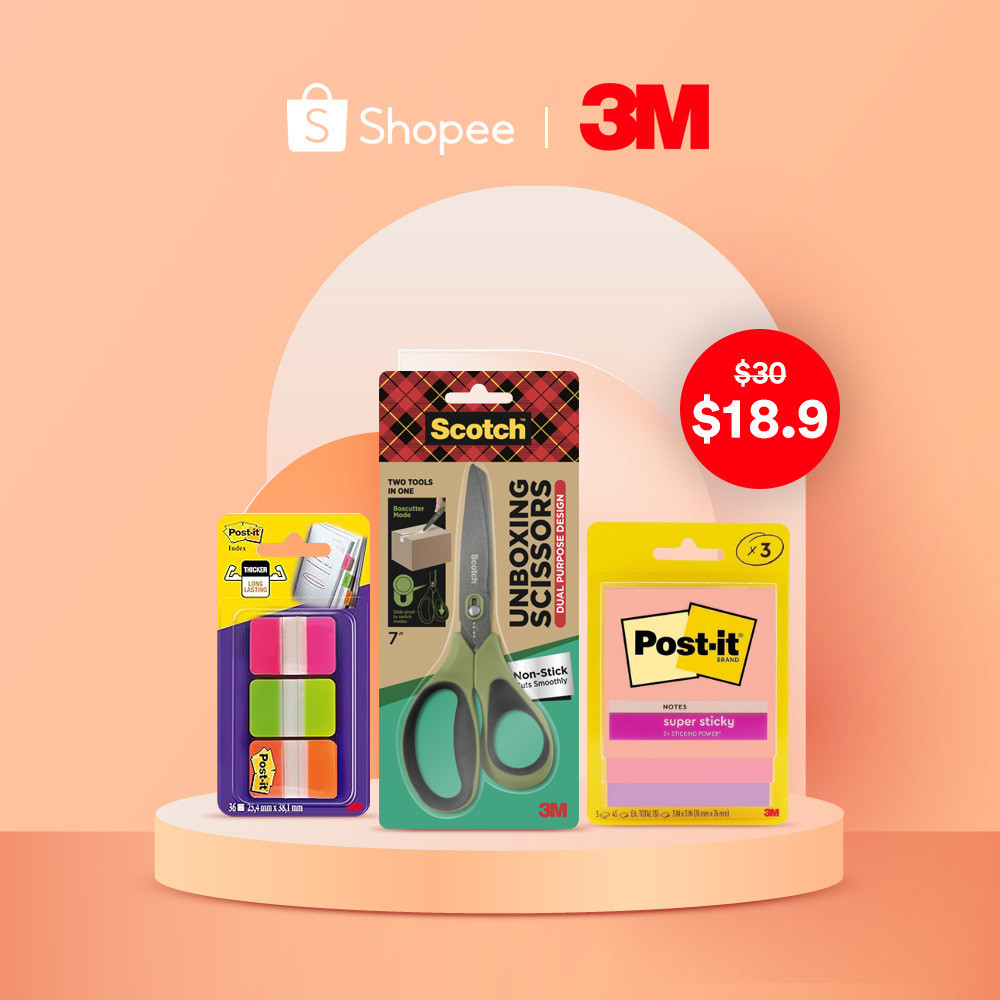 [Shopee Exclusive] 3M™ Back-to-School Bundle - Tabs Page Marker + Super ...