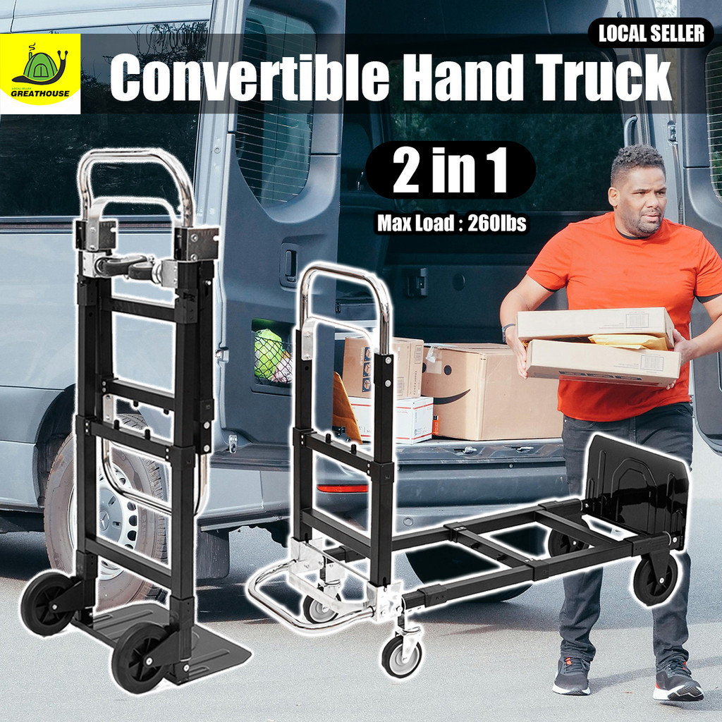 Aluminium Folding Hand Truck Foldable Trolley Luggage Cart Truck Heavy ...
