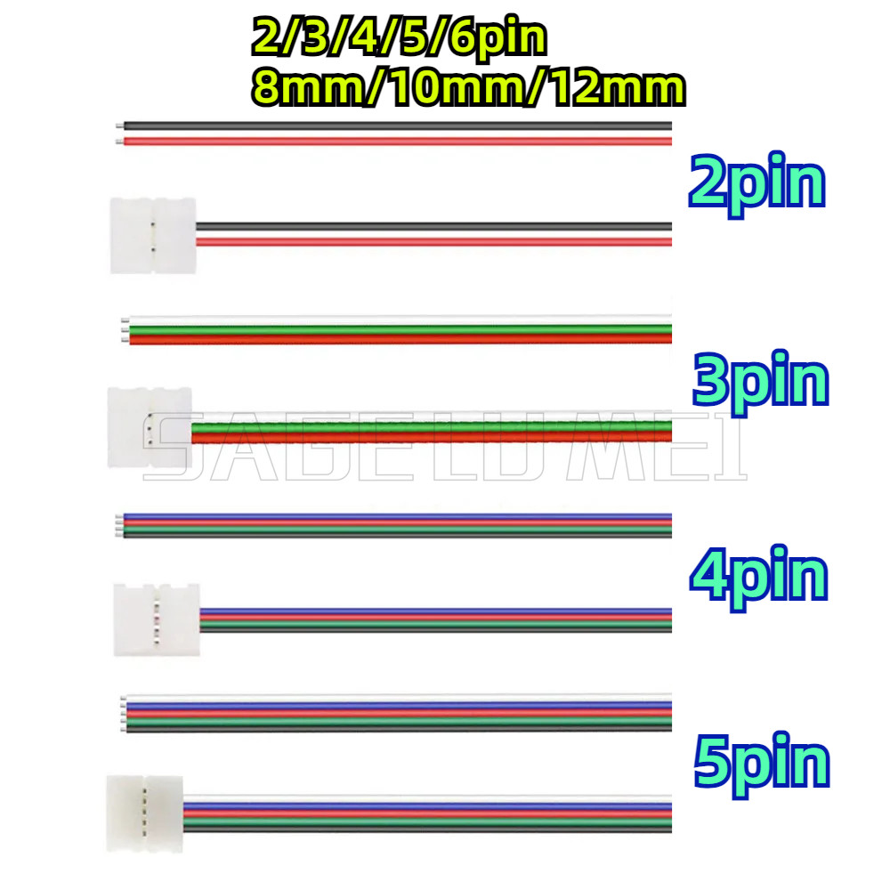 10pcs 2/3/4/5/6 Pin LED Strip Connector for 8mm 10mm 12mm 3528 5050 ...