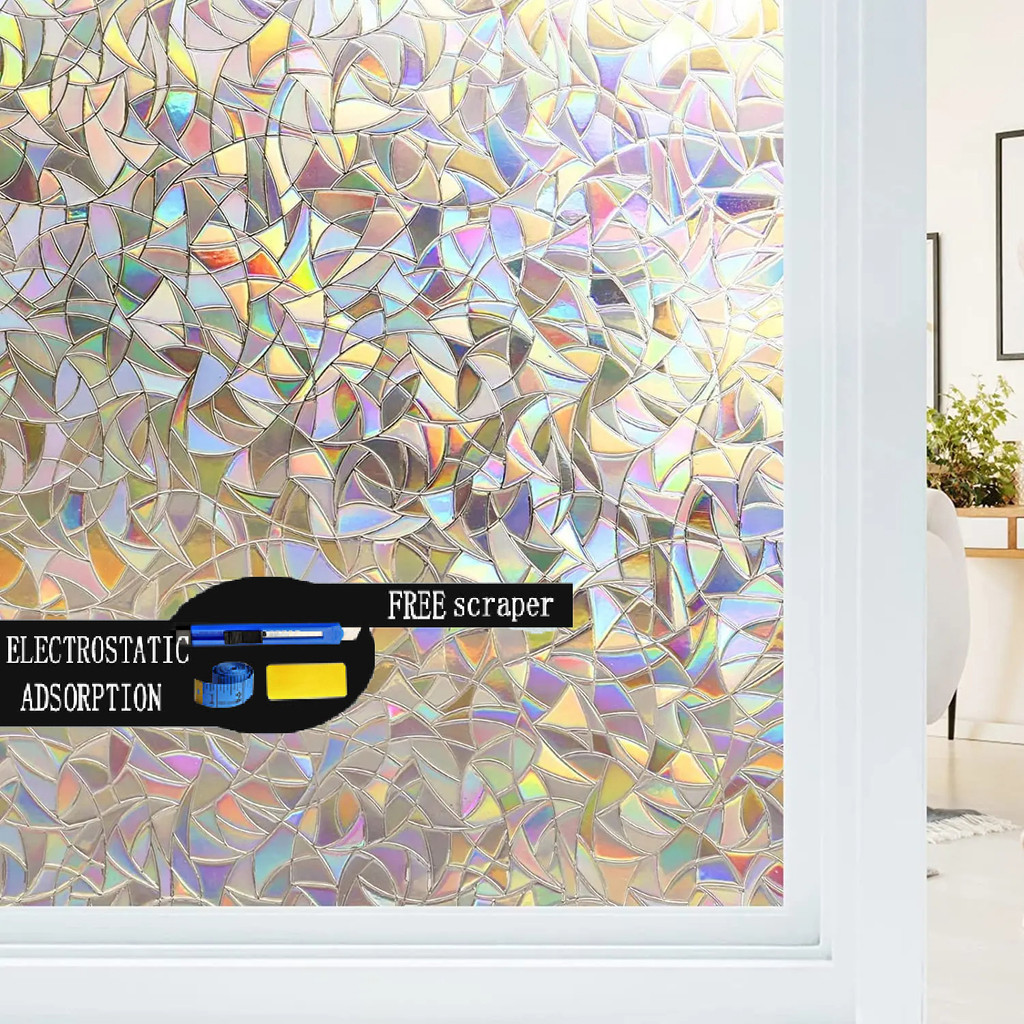 Static Cling Window Privacy Film Sticker Vinyl 3D Window Stickers ...