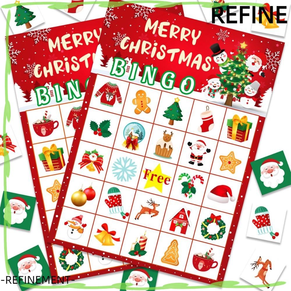 REFINEMENT 2025 Bingo Game Cards, Merry Christmas Party Game Christmas Bingo Cards, Year Navidad ...
