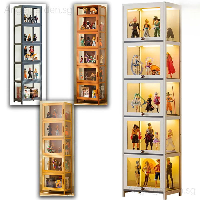ANGN Display Cabinet Acrylic Transparent Imitation Glass Shelf ...