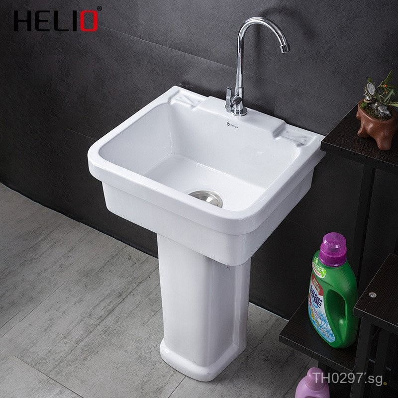 Ceramic Wash Basin Integrated Outdoor Handwashing Basin Pedestal Basin ...