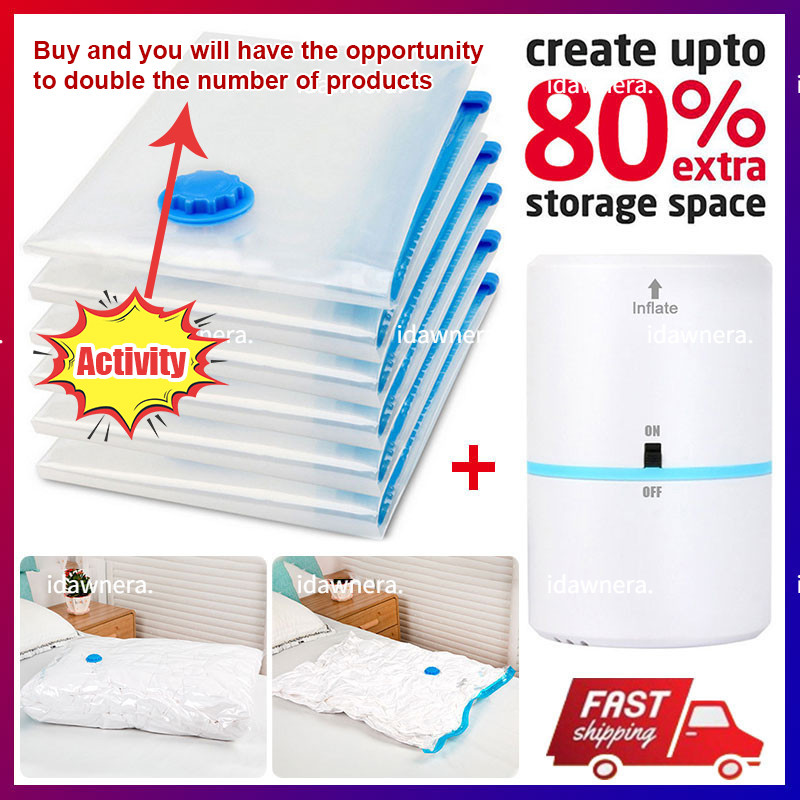 SG Ready Stock Portable Electric Pump Vacuum Bag Travel Compressed Bag ...