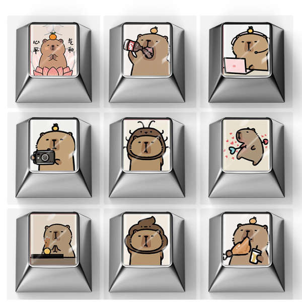 keycaps Capibara, cartoon keycaps, single mechanical keyboard ...
