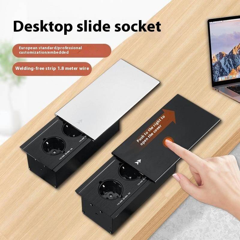 European Standard Socket Panel Three-Plug with 1.8m Line Three-Position ...