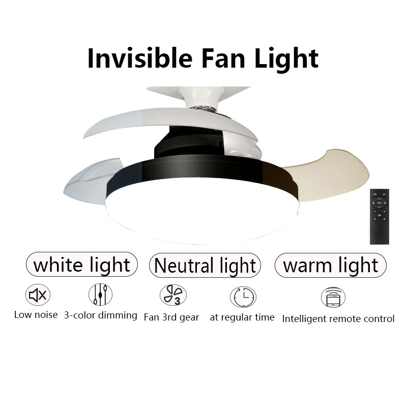 [SG]Ceiling Fan Light E27 Invisible 3-color Fan Light Suitable for ...