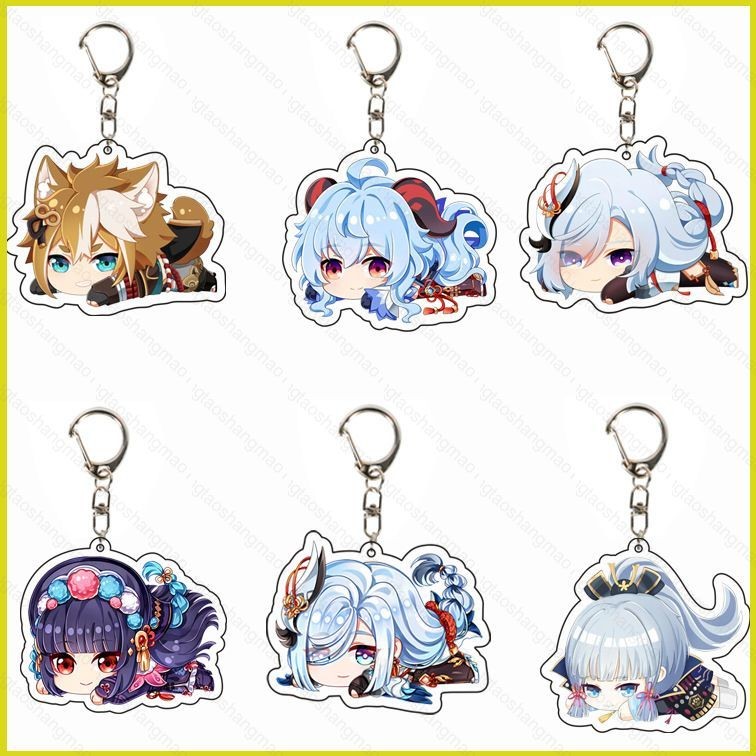YT1 Genshin Impact Keychain Anime Keyring Acrylic Cute Bag Pendant ...